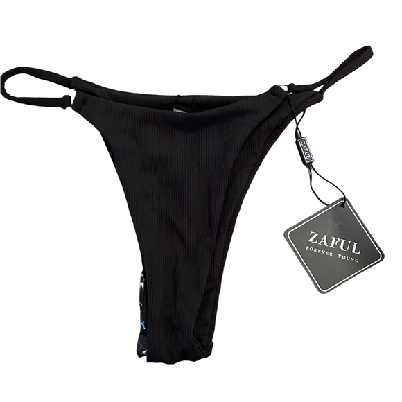 Zaful | Swim | Zaful Black High Cut String Sides Brazilian Front Very ...